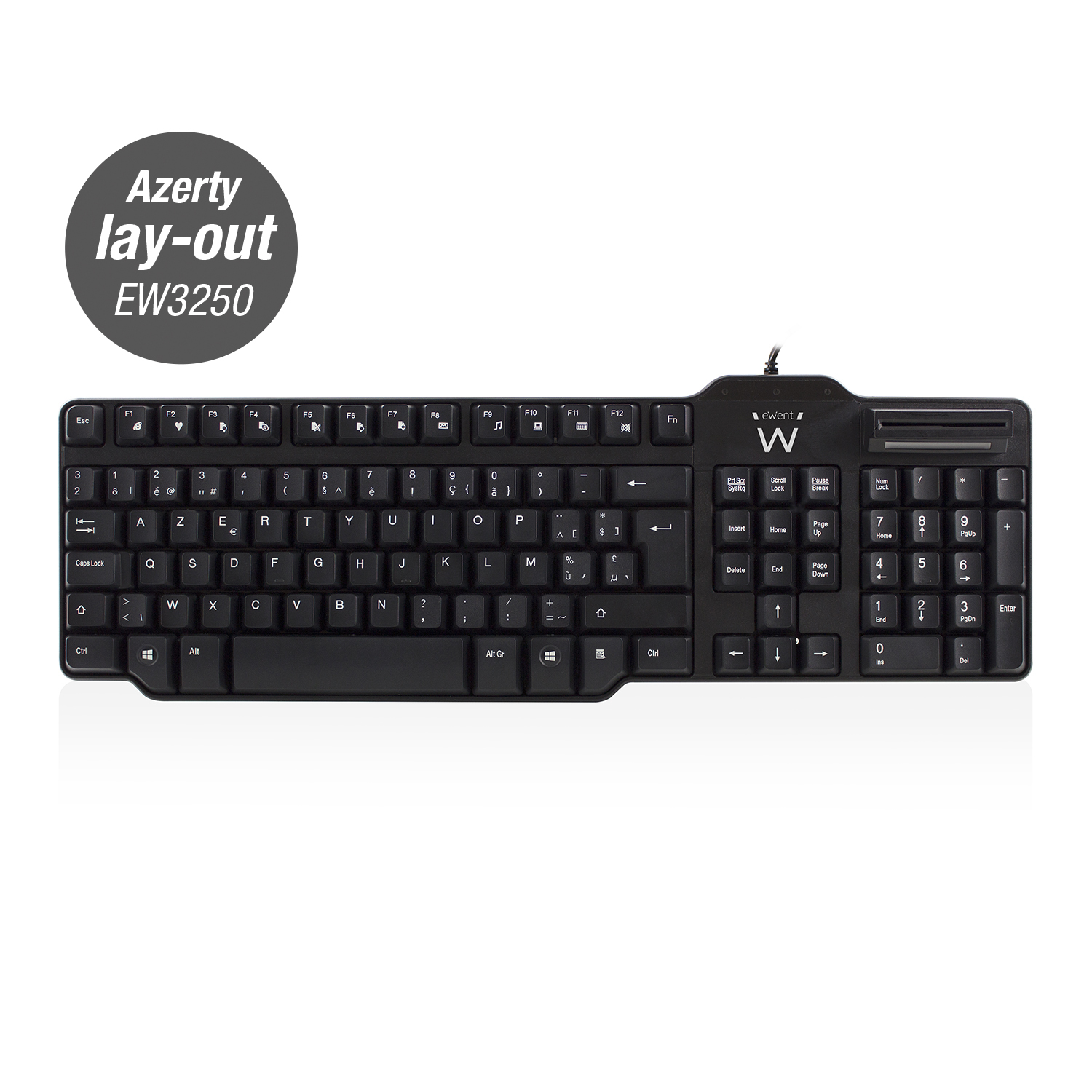 eIDkaartlezer.be: Ewent Azerty USB Keyboard met eID lezer (EW3250)